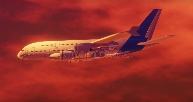 Image of Digital Plane Over Sky with Clouds Stock Illustration ...
