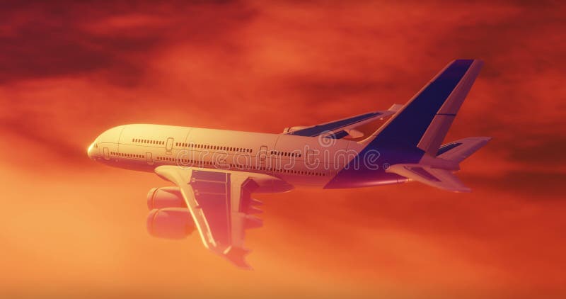 Image of Digital Plane Over Sky with Clouds Stock Illustration ...