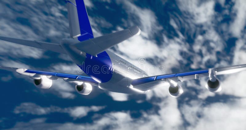 Image of Digital Plane Over Sky with Clouds Stock Illustration ...