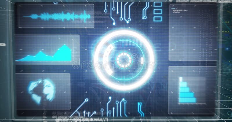 Image of Digital Scope Over Server Room Stock Illustration ...