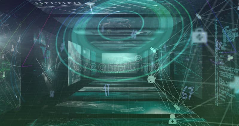 Image of Digital Signs Moving in Highly Equipped Space Stock ...