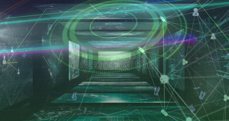 Image of Digital Signs Moving in Highly Equipped Space Stock ...