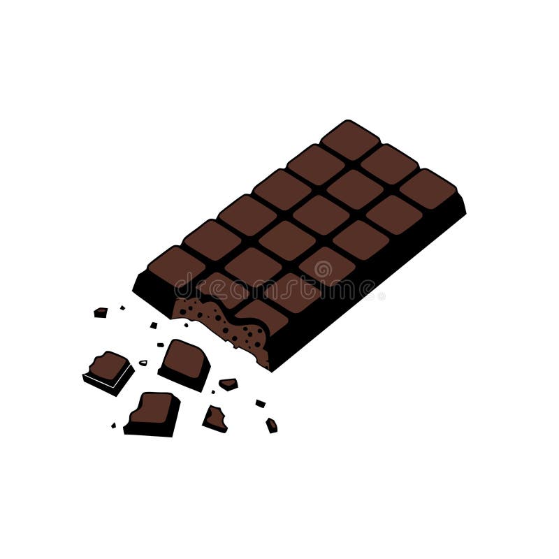 Chocolate Bar Bite Vector Illustration Broken Chunks Stock Illustration ...