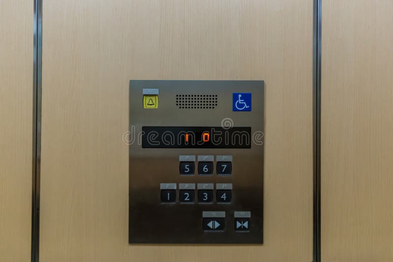 Image of Disabled Lift Button. Stainless Steel Elevator Panel Push ...