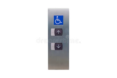 Image of Disabled Lift Button. Stainless Steel Elevator Panel Push ...