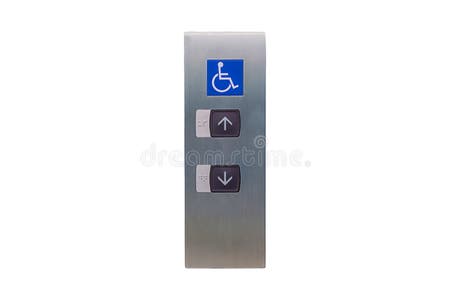 Image of Disabled Lift Button. Stainless Steel Elevator Panel Push ...