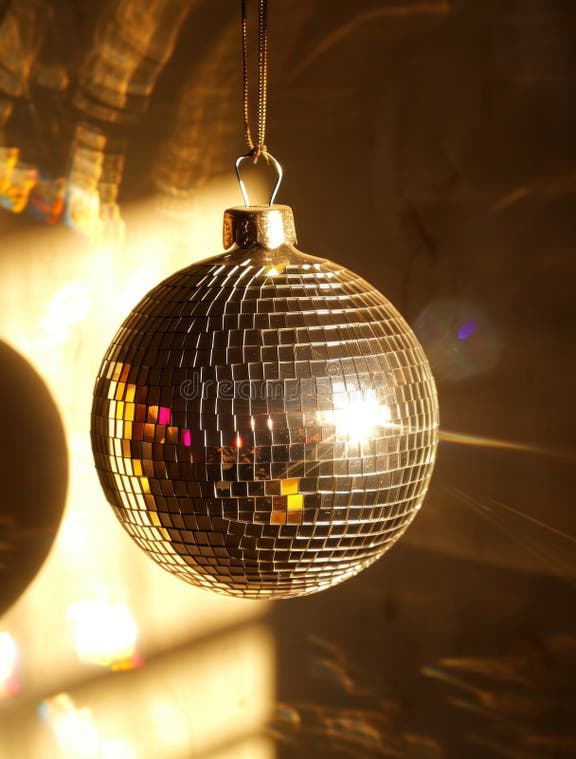 Image of a Disco Ball with a Shadow Shining through Stock Photo - Image ...