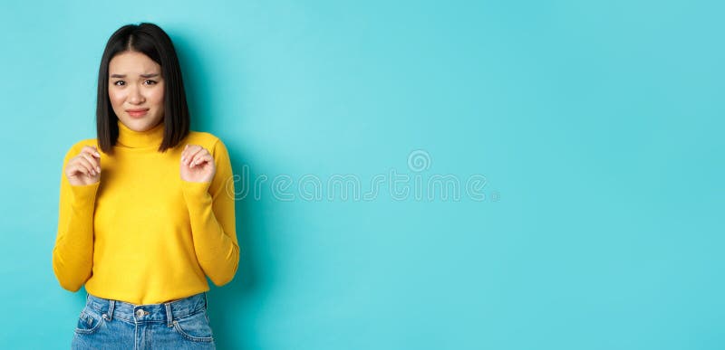 Image of Disgusted Chinese Woman Looking with Cringe and Aversion ...