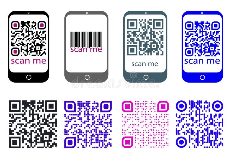 Image Displaying Various Barcode and QR Code Designs on Smartphone ...