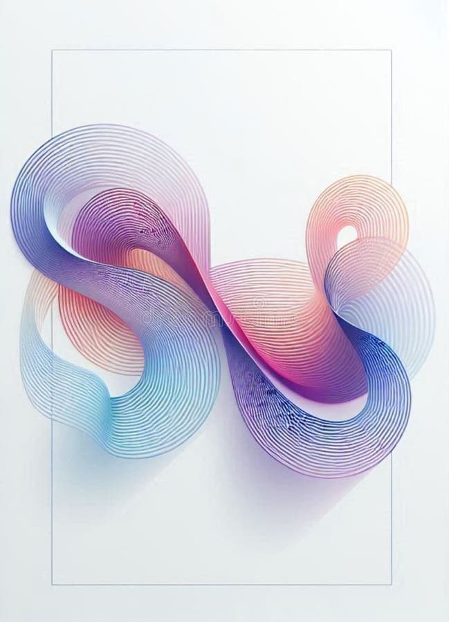 Abstract Colorful Wavy Lines Artwork for Modern Design Aesthetics Stock ...