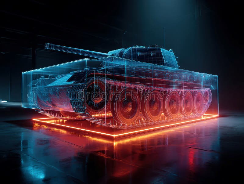 Image Displays an Armored Tank with X-ray Overlay, Showcasing Internal ...