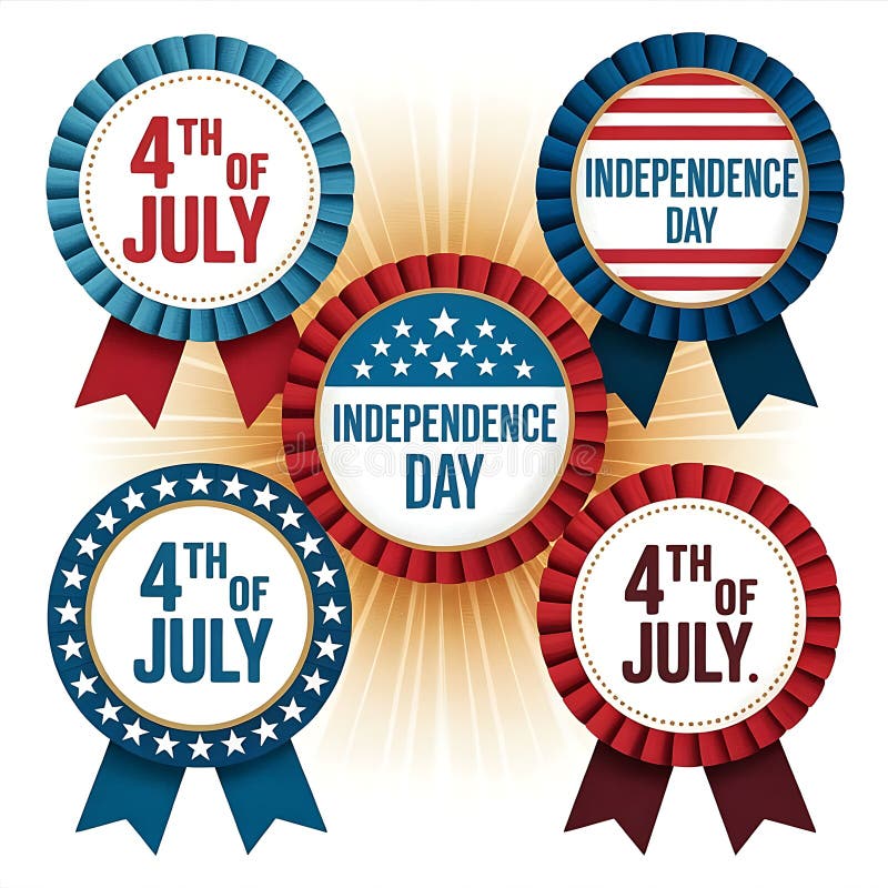 Festive 4th of July Ribbons Celebrating Independence Day Stock ...