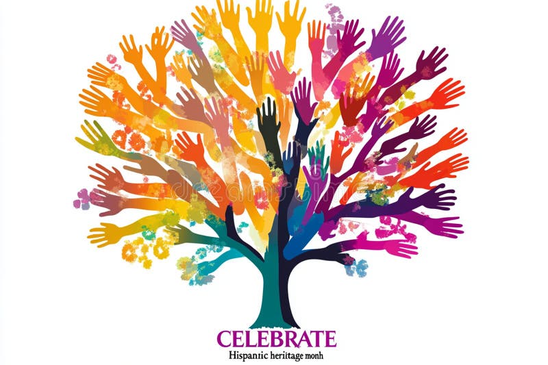 Colorful Human Hands Tree with Diverse Skin Tones, Upward Reaching on ...