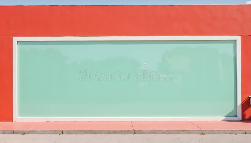 A Large Rectangular Window is Framed within a Colorful Wall Design ...