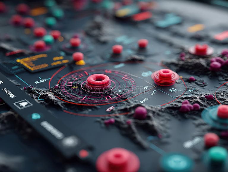 The Image Displays a Complex, Advanced Map-like Interface Suitable for ...