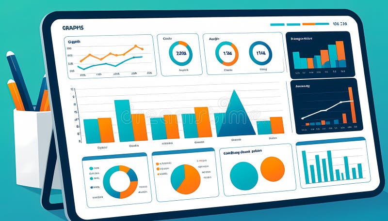 AI-Generated Business Dashboard Stock Illustration - Illustration of ...