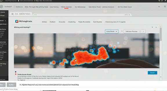 The Image Displays a Computer Screen with a Heat Map Overlay ...