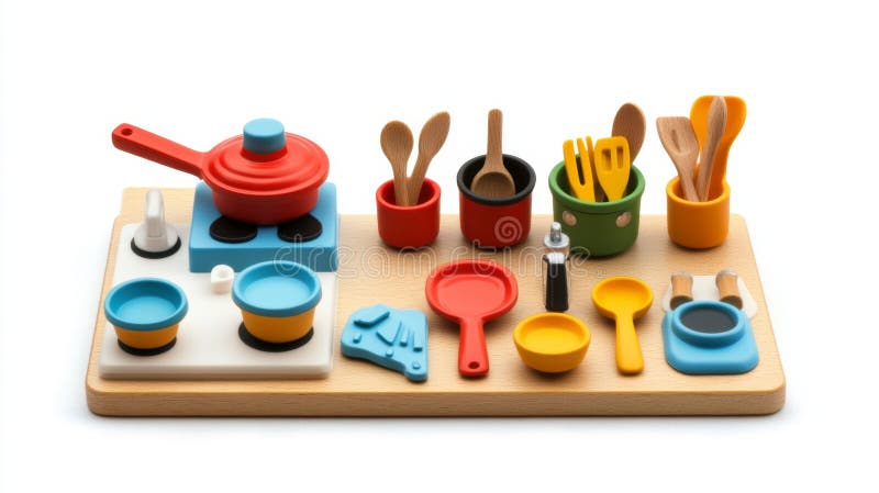 A Vibrant Collection of Colorful Toy Kitchen Utensils and Cookware ...
