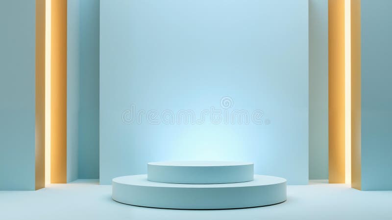 Product Display on Two-tier Pedestal Stage Stock Illustration ...