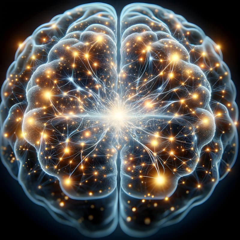 A Stylized and Conceptual Visualization of a Human Brain. Stock Photo ...