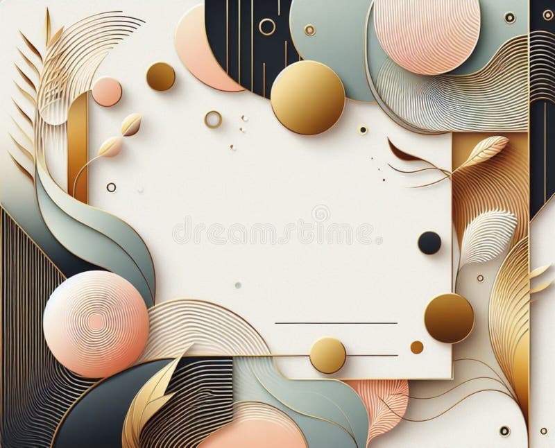 Elegant Tropical-Themed Invitation Template with Gold Accents Stock ...