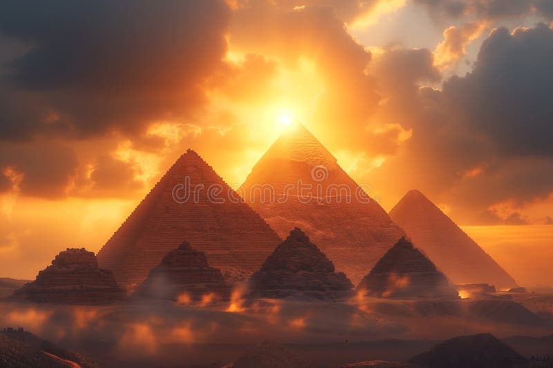 The Sun Unveils Mysteries of Ancient Egypt Stock Illustration ...