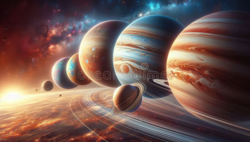The Image Displays a Mesmerizing View of Several Planets, Including ...