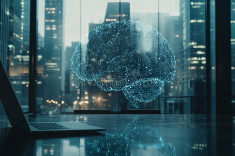 The Image Displays a Multi-exposure of a Detailed Brain Sketch Over a ...