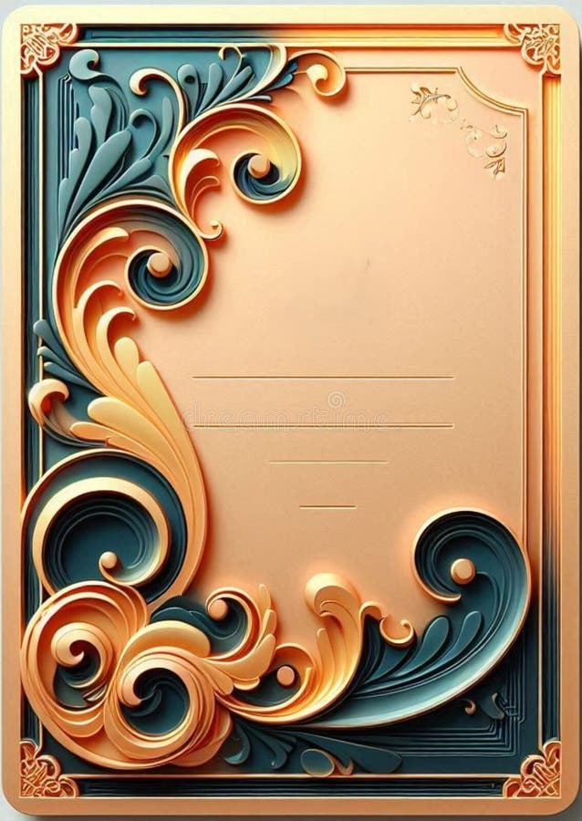 Elegant Baroque Style Frame with Ornate Floral Accents in Teal and Gold ...