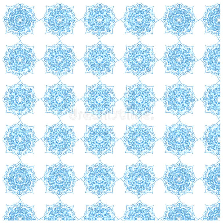 Light Blue Mandala Grid: Repeating Spiritual Pattern Stock Illustration ...
