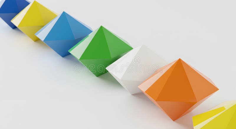 Colorful Diamond Shapes on a White Surface Stock Illustration ...