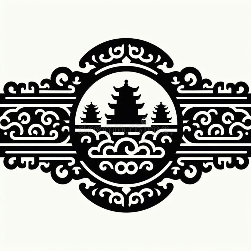 Traditional Chinese Floral Patterns Design Elements Stock Illustration ...