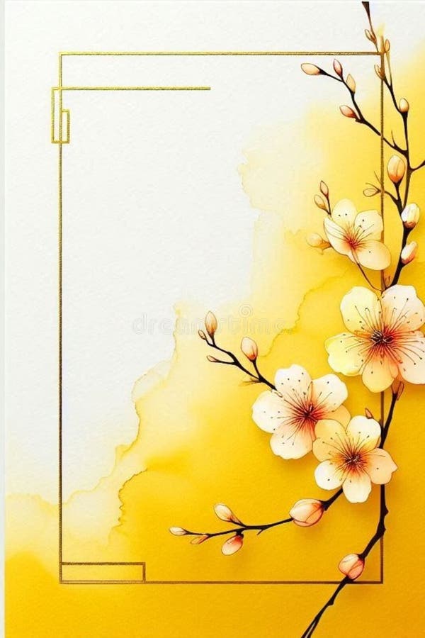 Elegant Golden Floral Invitation Card Design with Yellow To White ...