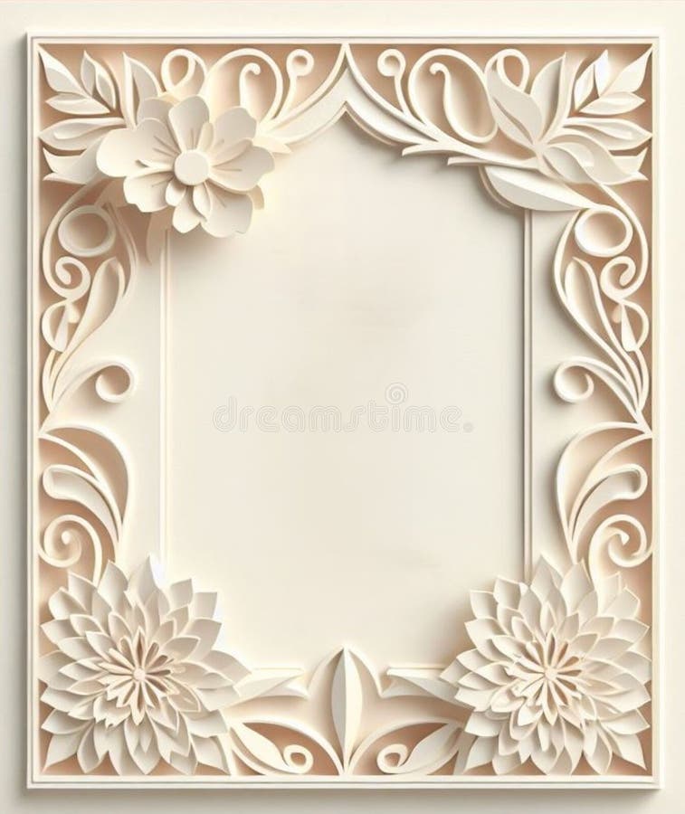 Elegant Floral Embossed Wedding Invitation Card Design Stock ...