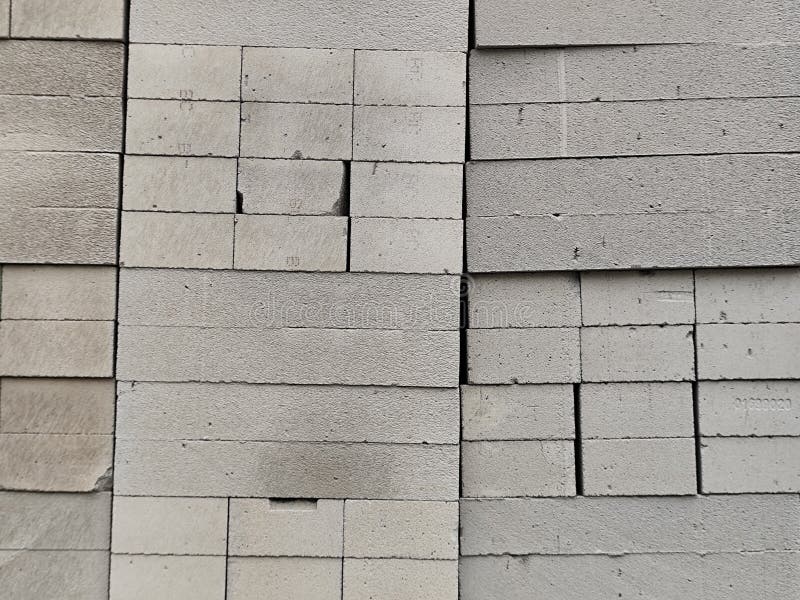 This Image Displays a Stack of Lightweight Concrete Blocks, Commonly ...