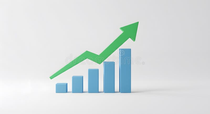 Growth Chart with Arrow Pointing Upwards Success Stock Illustration ...