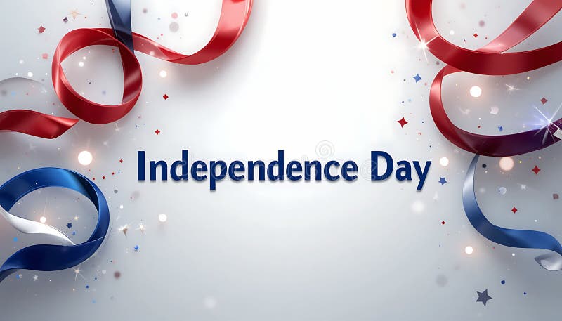 Festive Independence Day Flowing Ribbons & Sparkling Stars Stock ...