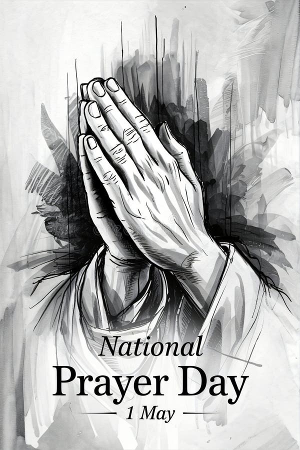 Hands Clasped in Prayer with Text Highlighting National Prayer Day ...