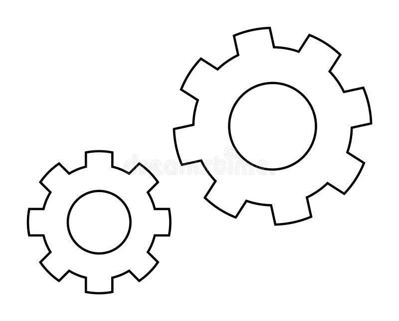 Two Connected Mechanical Gears Representing Teamwork and Mechanical ...