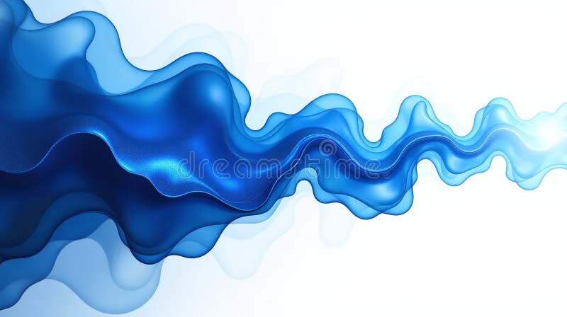 The Image Displays a Vibrant Blue Wave-like Pattern Against a White ...