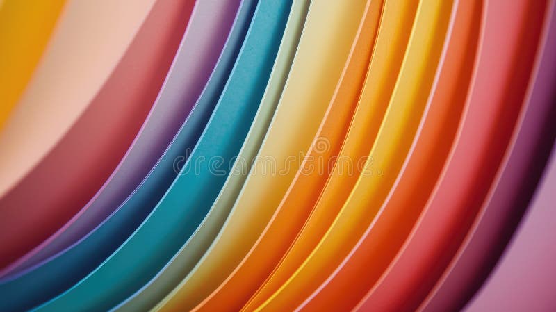 Vibrant Color Sample Sheets Displayed in Gradient Fan Layout Stock ...