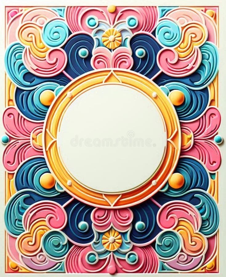 Ornate Paper Quilling Artwork with Central Circular Frame and Intricate ...