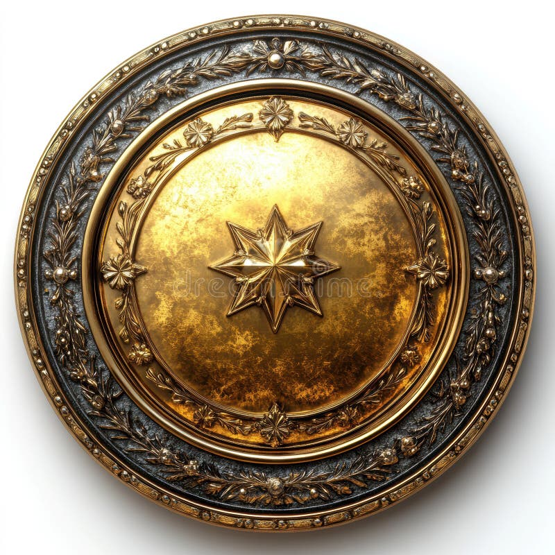 Image Displays a Weathered, Digital Art Representation of a Round ...