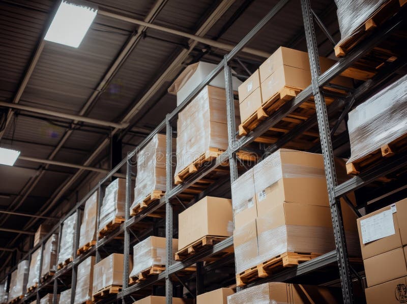 The Image Displays a Well-organized Warehouse, Which is an Example of a ...