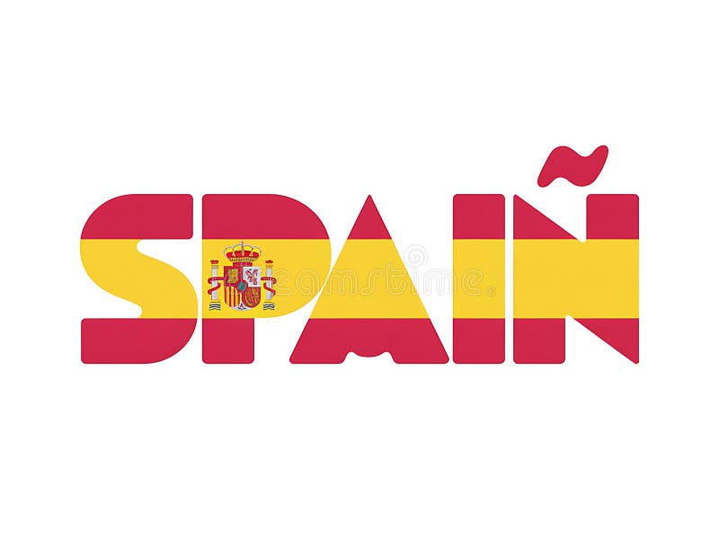 Spanish Flag Design Forming the Word Spain Stock Photo - Image of color ...