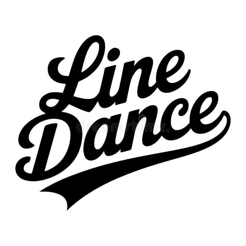 Black Cursive Script Lettering for Line Dance Vector Stock Vector ...
