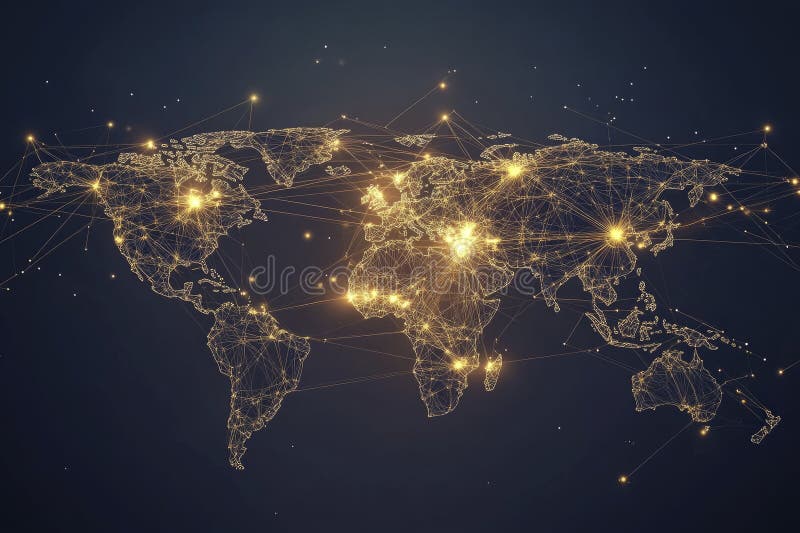 World Network Connection, Global Communication Stock Illustration ...