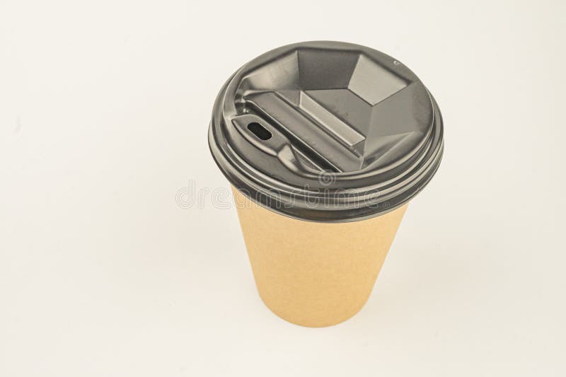 Image of Disposable Coffee Cup with a Plastic Lid, Featuring an Opening ...