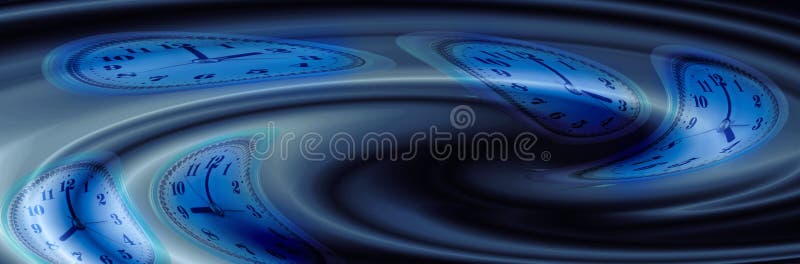 Image of Distorted Clock Faces Swirling in a Spiral Stock Illustration ...