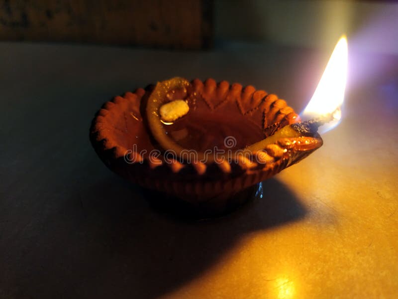 A Diwali Clay Lamp Spreading Light Everywhere Stock Photo - Image of ...